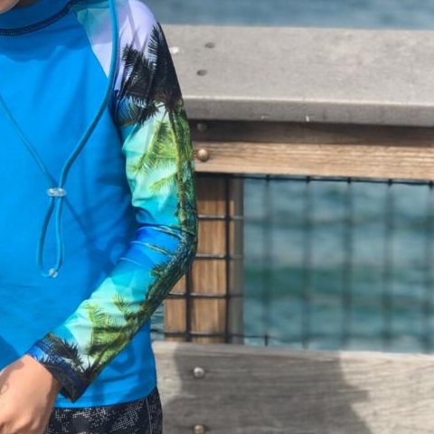 Blue Camo 2-pc Rash Guard Set UPF 50+ for Boys | Sun Pop Life